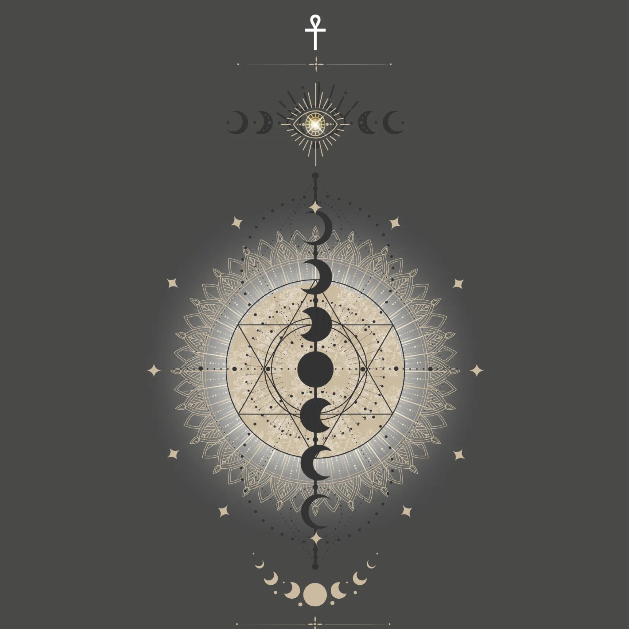 Cosmic Cycle - Mond Motiv auf Leinwand & Poster – Raziel Design